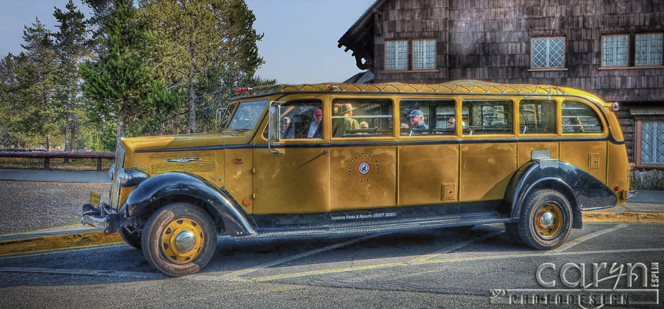 Historic Yellowstone Park Bus at Old Faithful Inn | Caryn Esplin | Fine ...